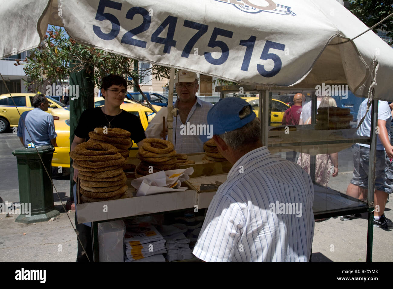 Bagel Stall Vasilissis Amalias Avenue Athens Greece Stock Photo - Alamy