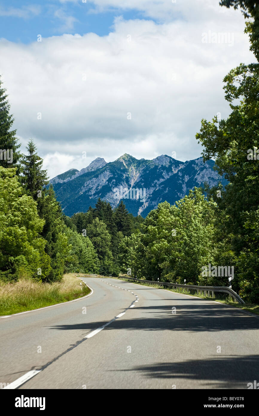 Roads, Germany - Traveling along an open road highway through a forest ...