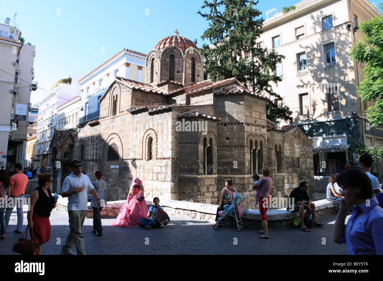 greece athens plaka little mitropolis square Stock Photo - Alamy