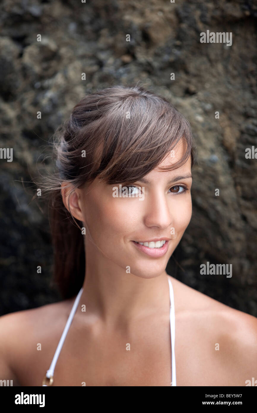 portrait of a young woman wearing bathing suit Stock Photo - Alamy