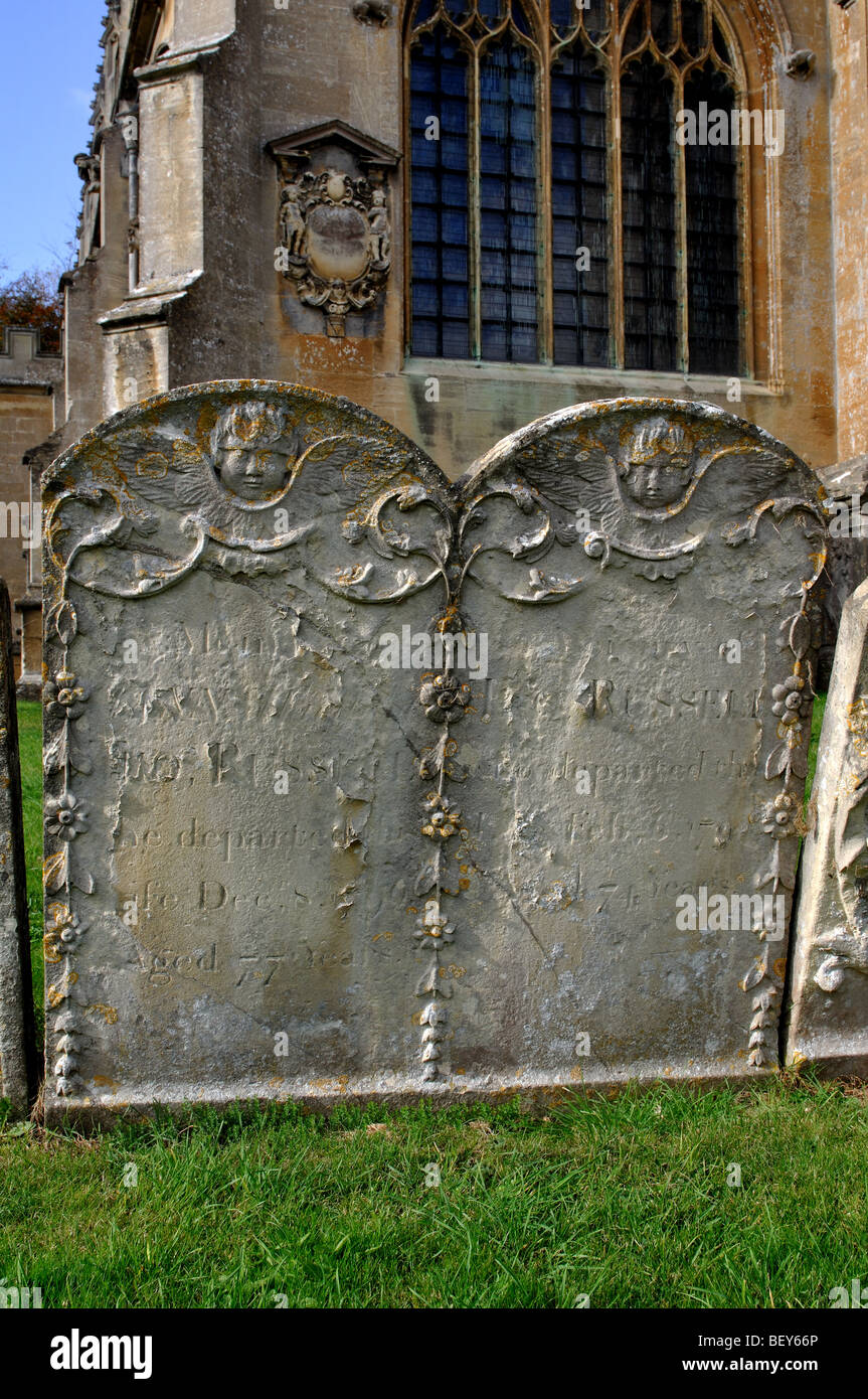Old gravestones in St. Mary the Virgin churchyard, Fairford ...