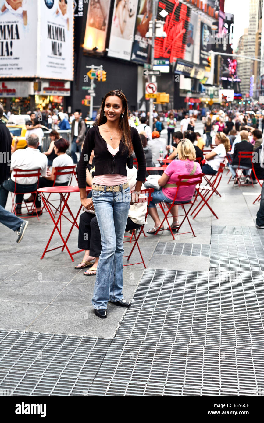 pretty dark skinned girl with long straight dark hair poses for her ...