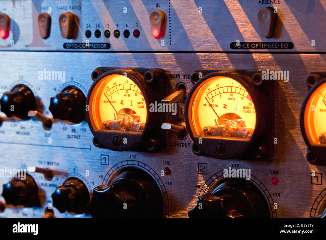 Sound studio lights and dials Stock Photo - Alamy
