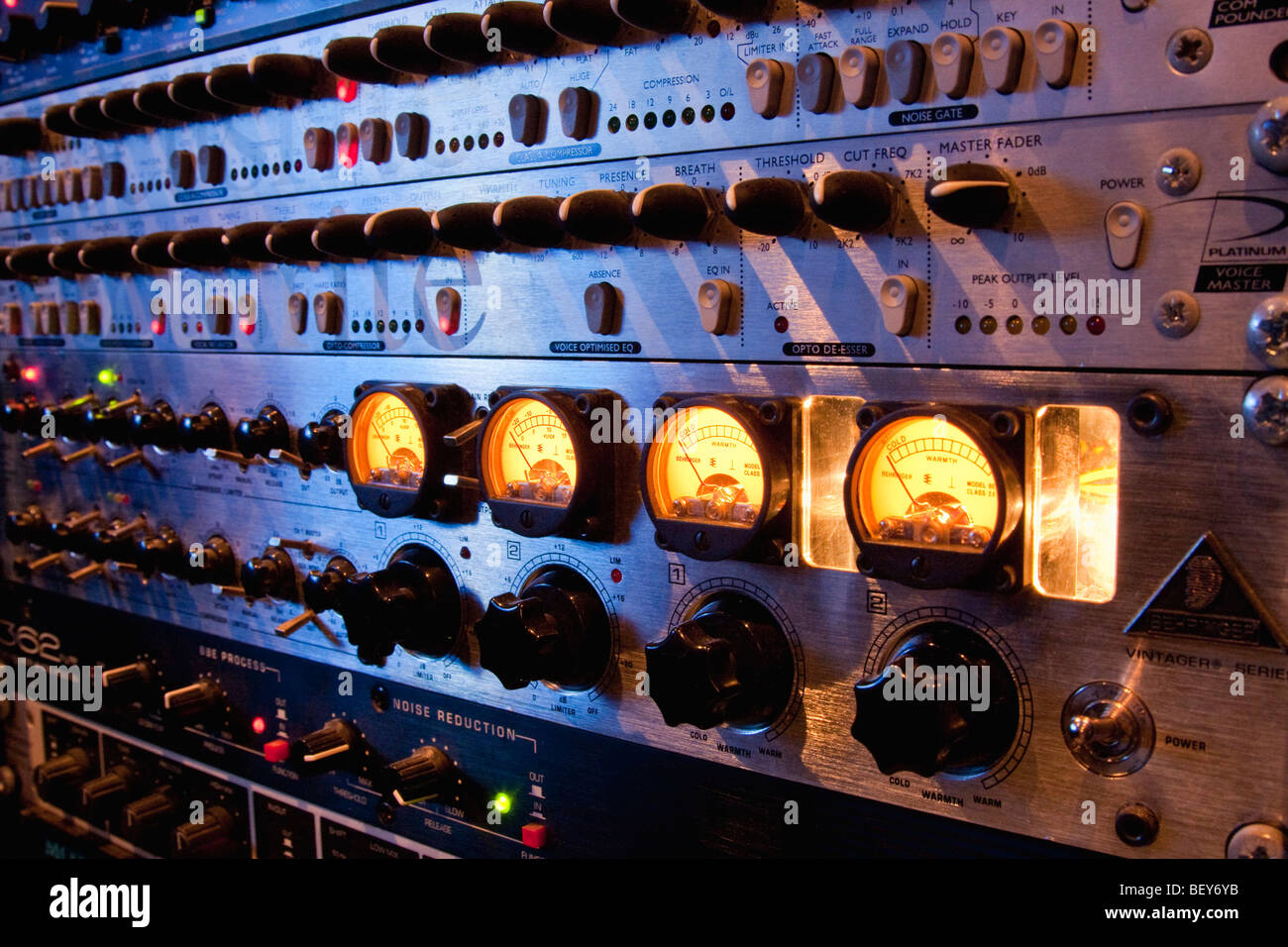 Sound studio lights and dials Stock Photo - Alamy