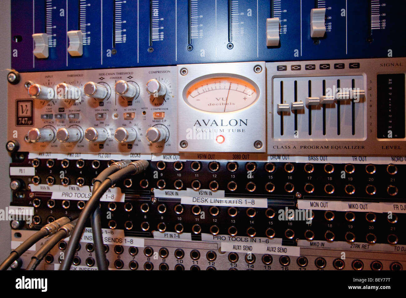 Sound studio lights and dials Stock Photo - Alamy