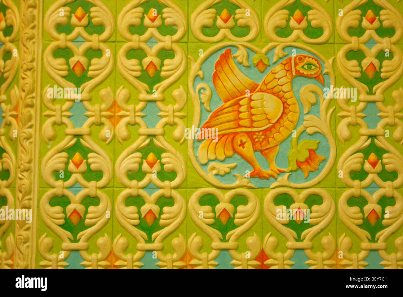 Phoenix, the ancient symbol of Suzdal in Russia, decorates here many ...