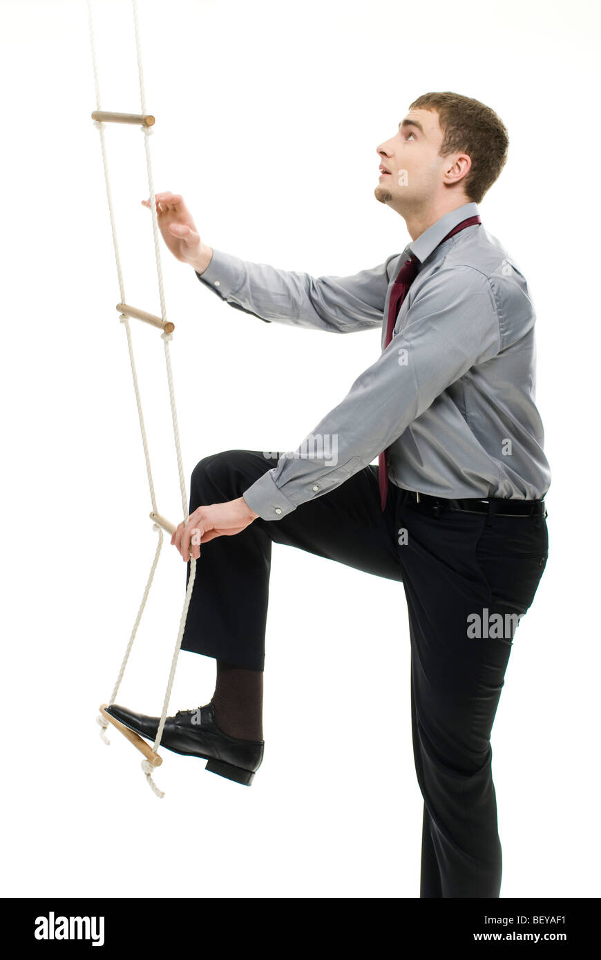Man climbing ladder cutout Cut Out Stock Images & Pictures - Alamy