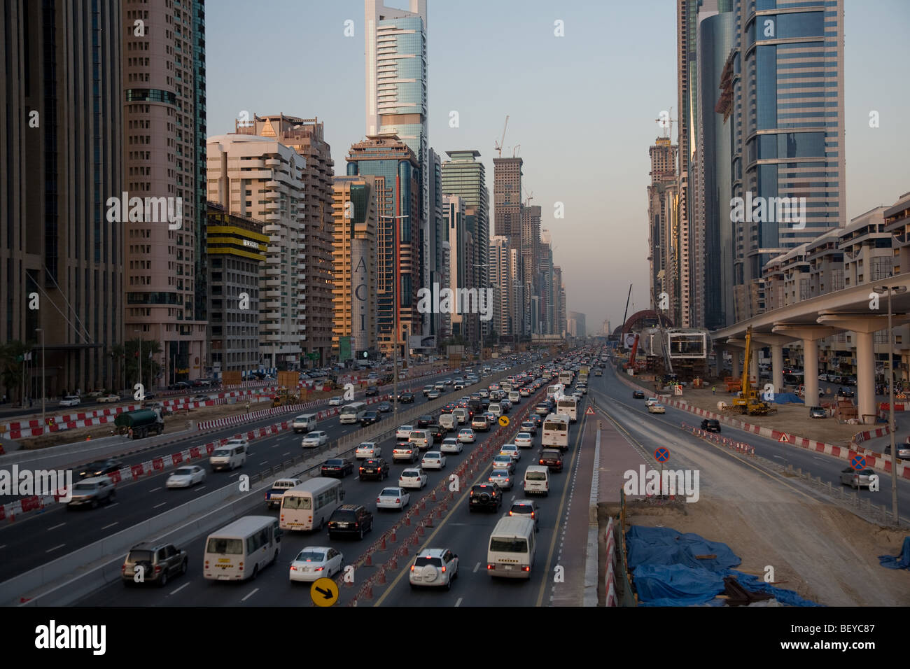 Traffic Shaikh Zayed Road Dubai UAE Middle East Stock Photo - Alamy