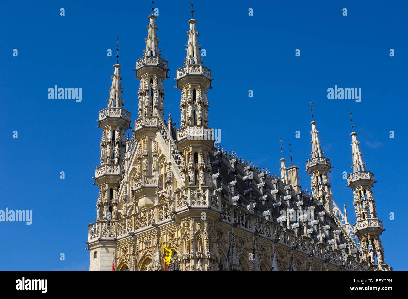 Town Hall facade( Stadhuis) at Grote Markt( Main square). Leuven ...