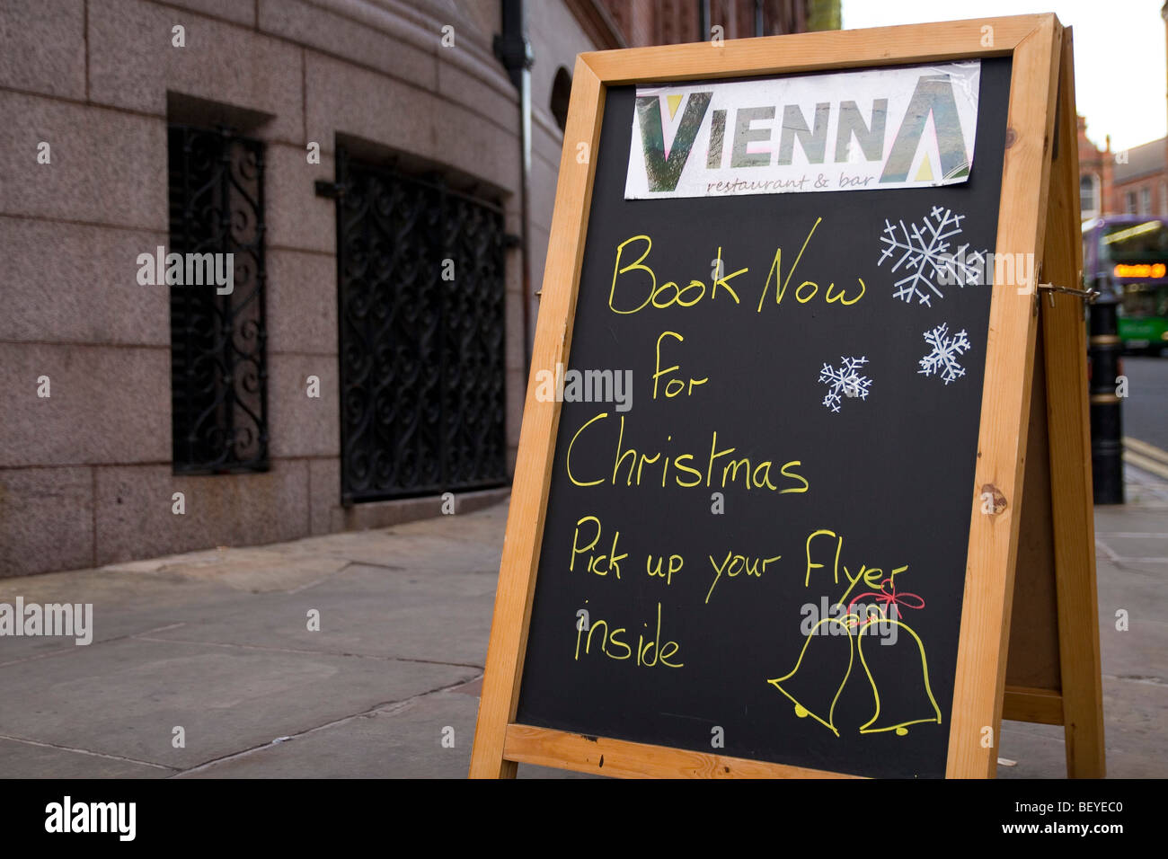 A local restaurant in Nottingham advertising for Christmas bookings ...
