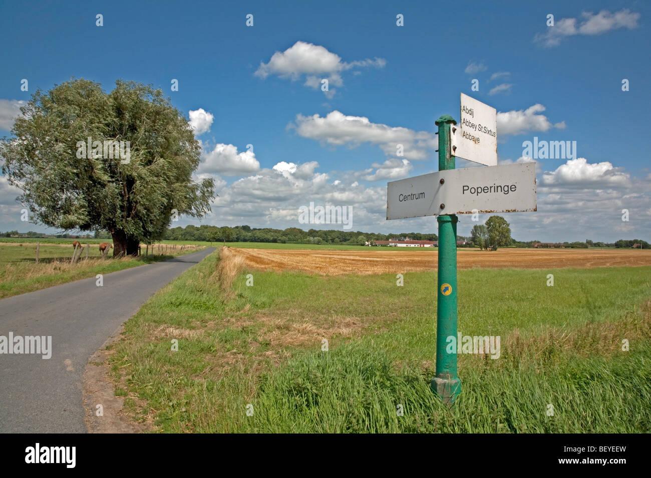 Road sign to St.Sixtus with Abbey in the background Stock Photo - Alamy