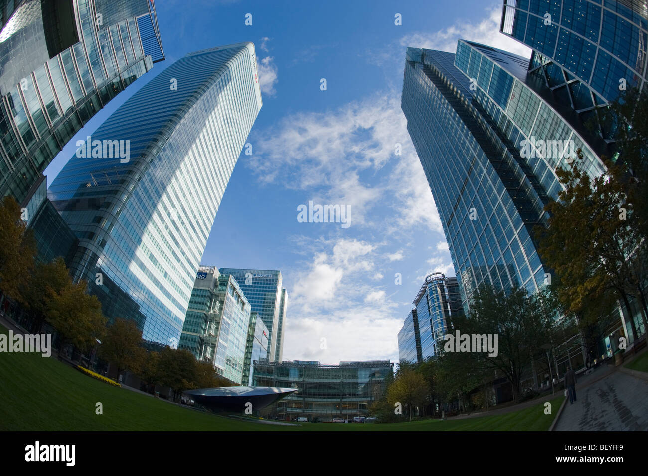 High rise office buildings at Canary Wharf , London docklands Stock ...