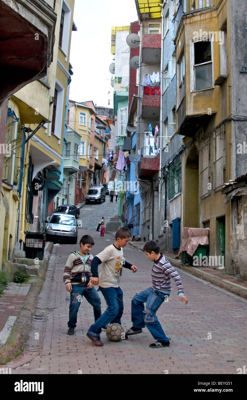 Istanbul Turkey Boys Football play soccer ball boy Stock Photo - Alamy