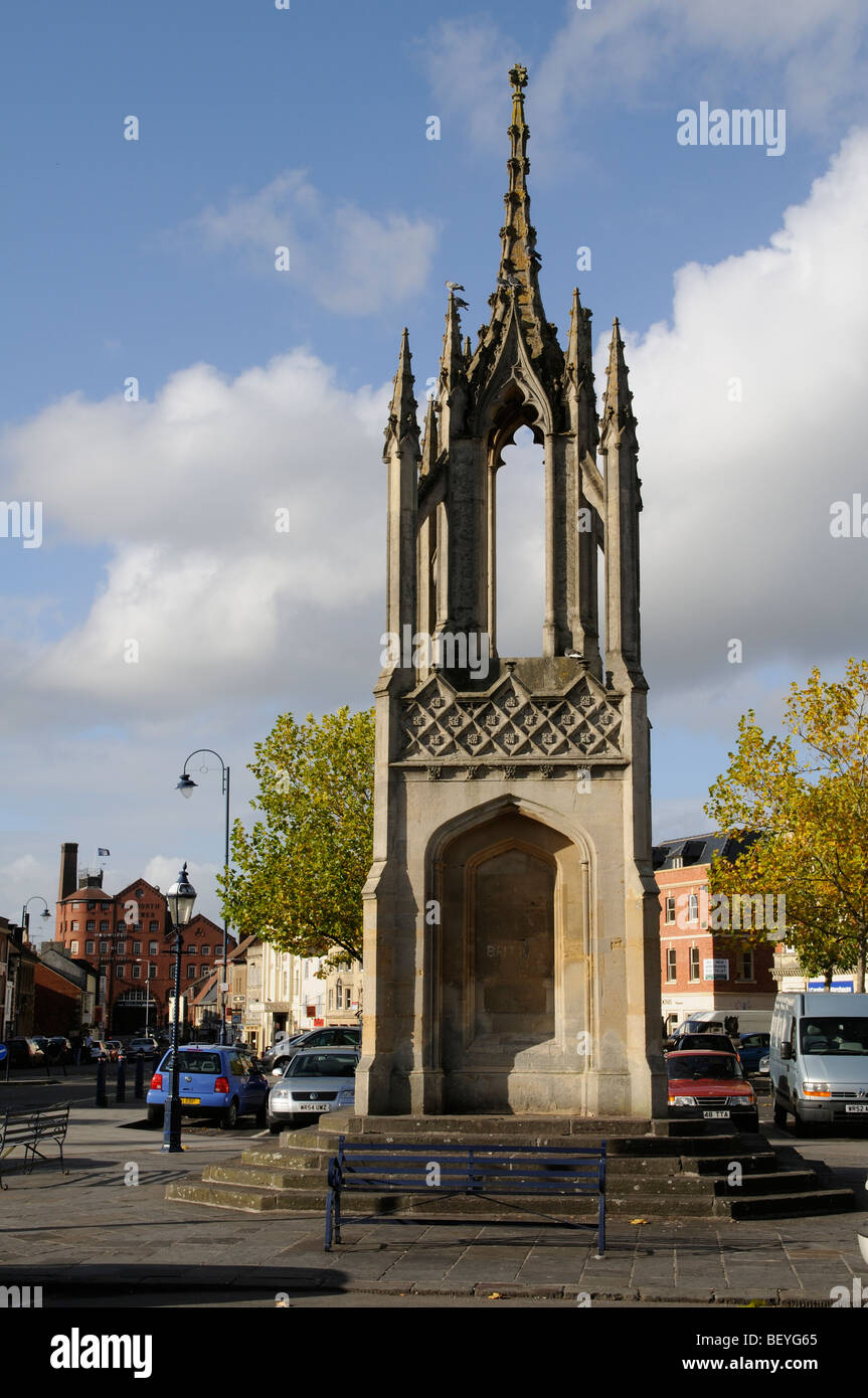 Devizes town centre shops and the market cross Wiltshire England UK ...