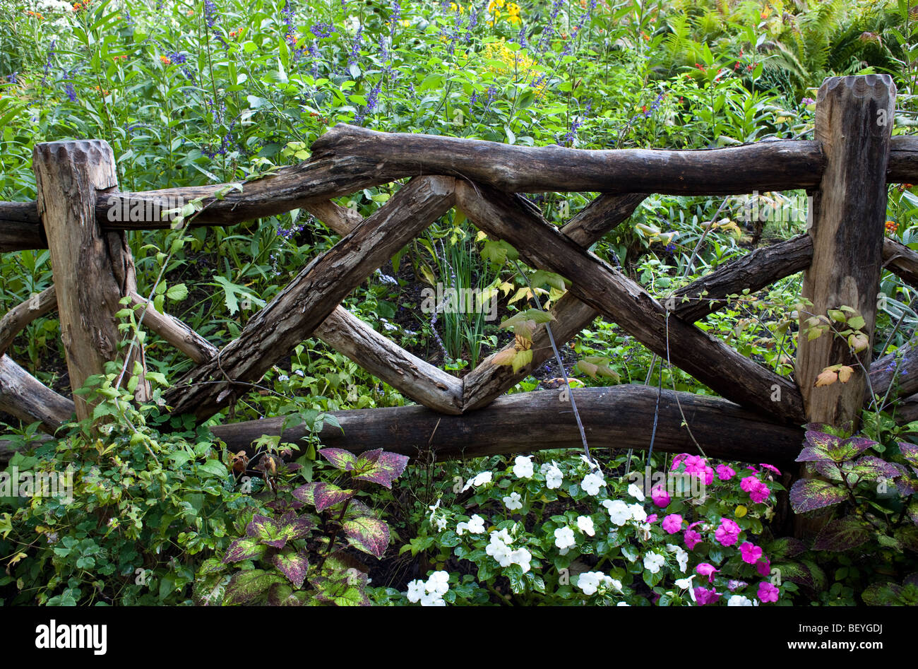 fence in Shakespeare's Garden Central Park - New York City in summer ...