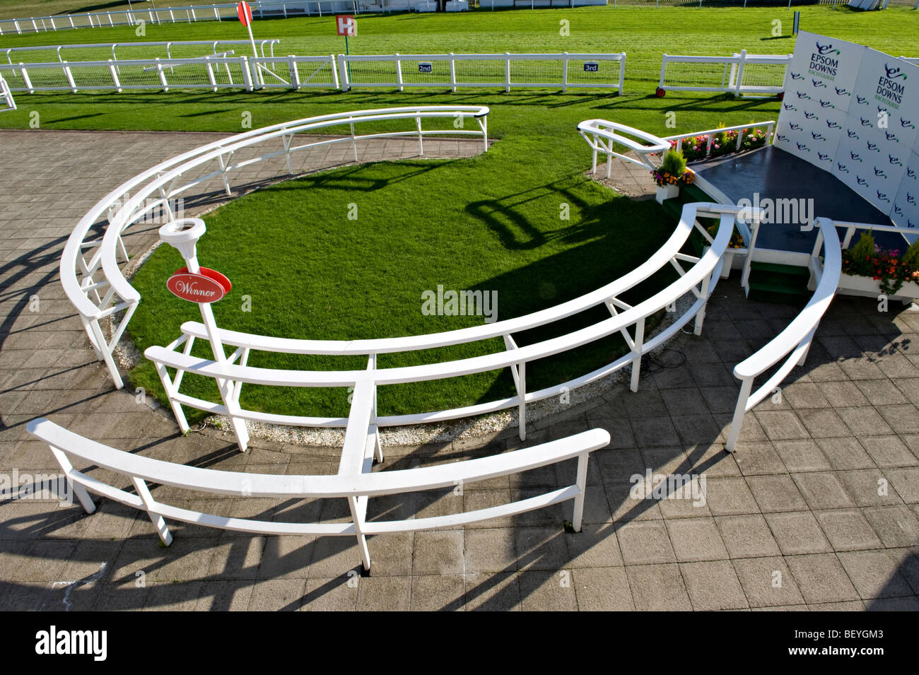 The winning enclosure, Epsom Racecourse, Epsom, Surrey, UK Stock Photo ...