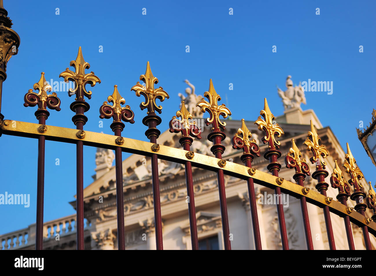 Gold wrought iron fence hi-res stock photography and images - Alamy
