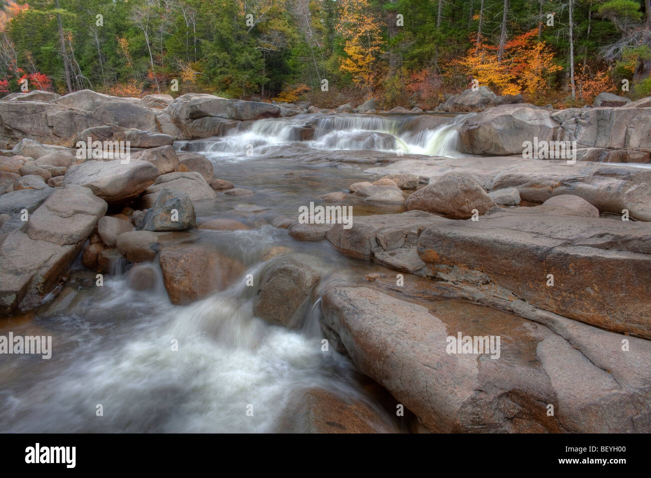 Autumn on the swift river in the white mountains of New Hampshire Stock ...