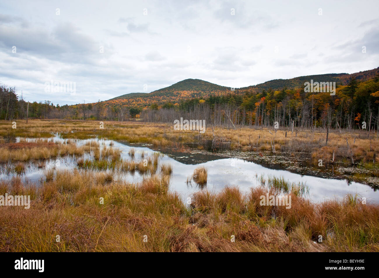 White mountains of New Hampshire with field in the distance Stock Photo ...