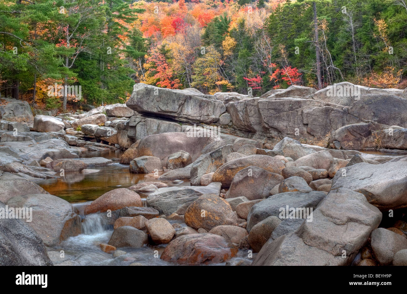 White mountains of New Hampshire bu the swift river in late autumn ...