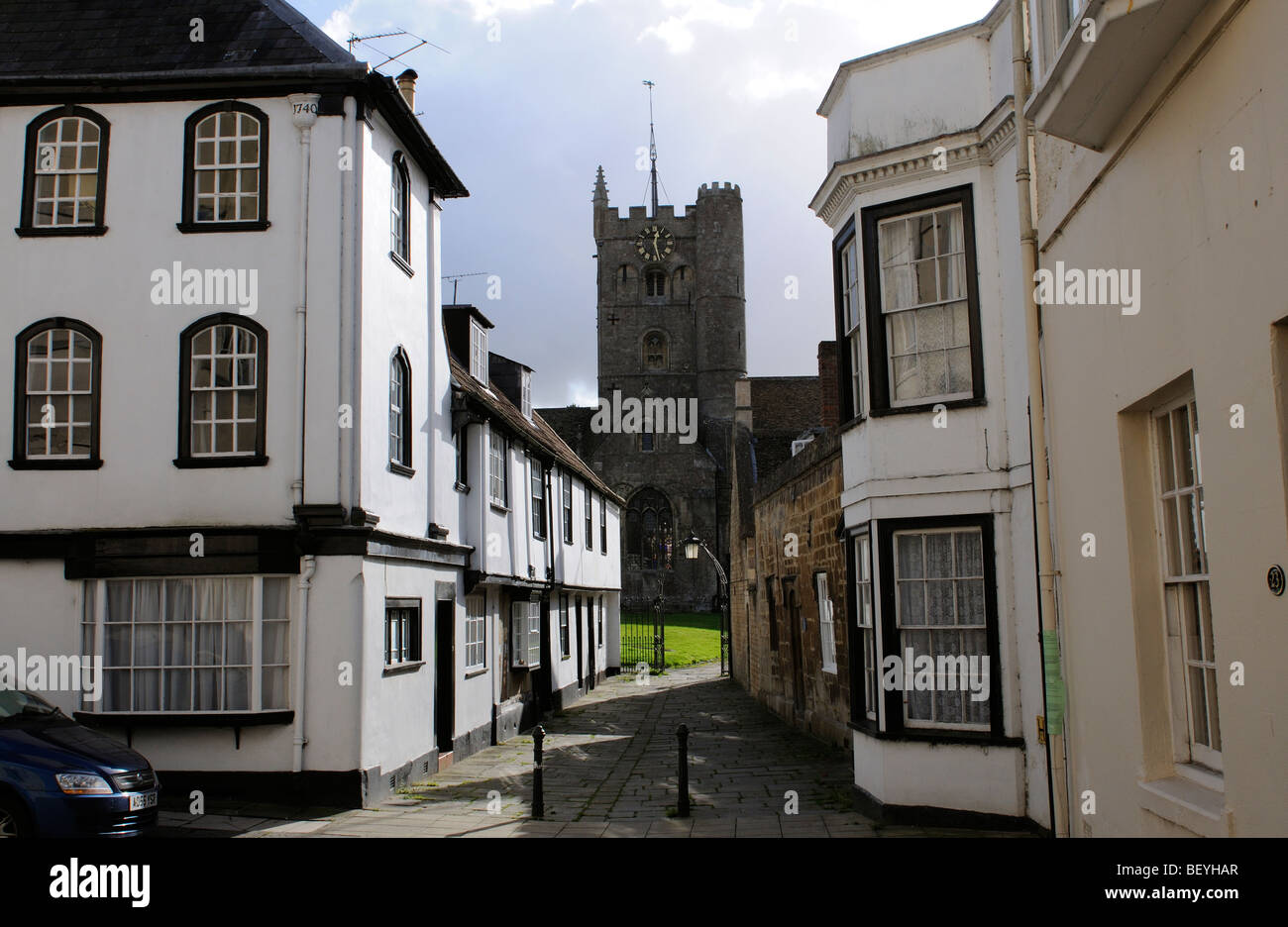 Devizes town centre Parish Church St John the Baptist Wiltshire England ...