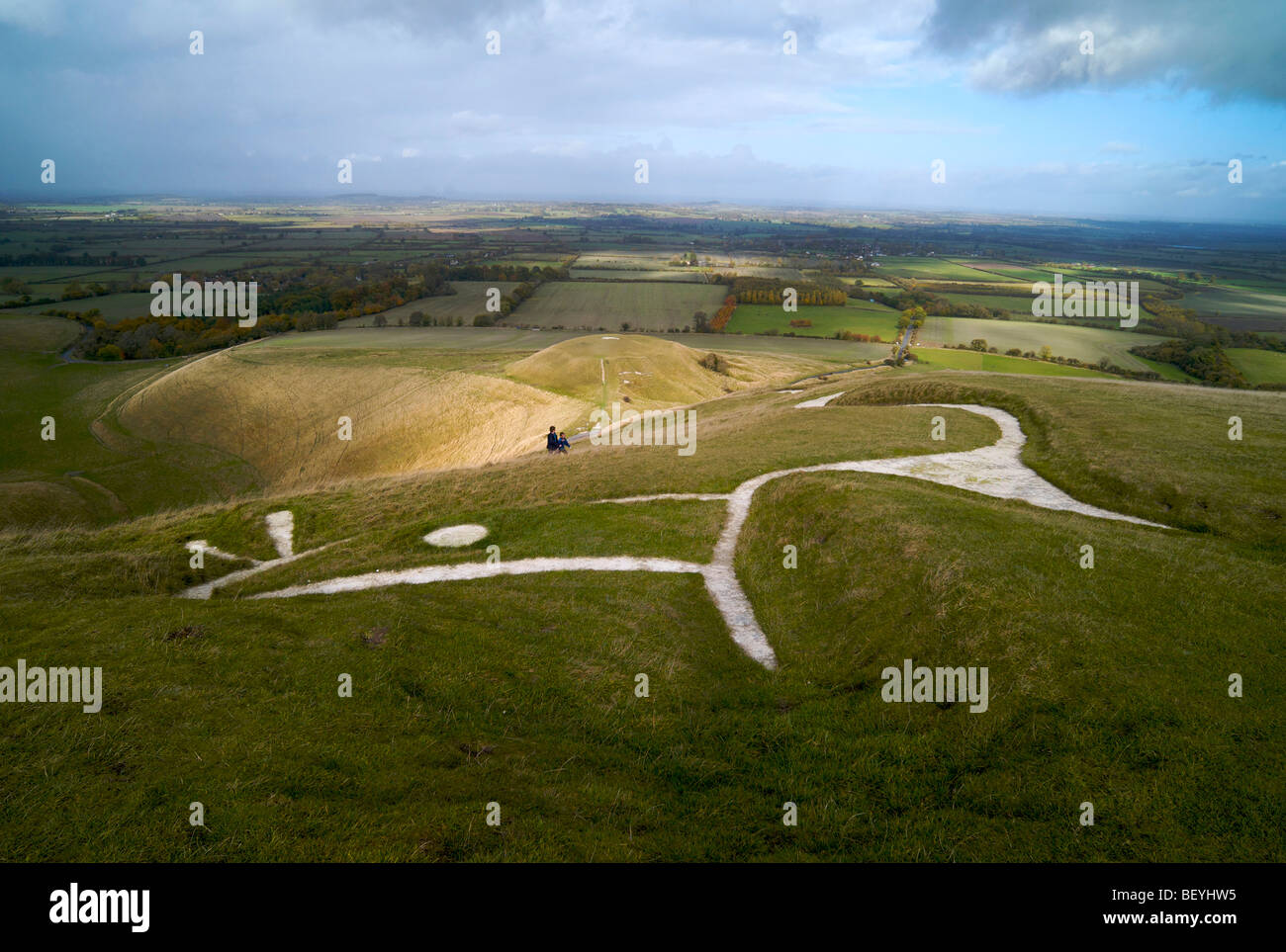 The white horse at Uffington in England UK Stock Photo - Alamy
