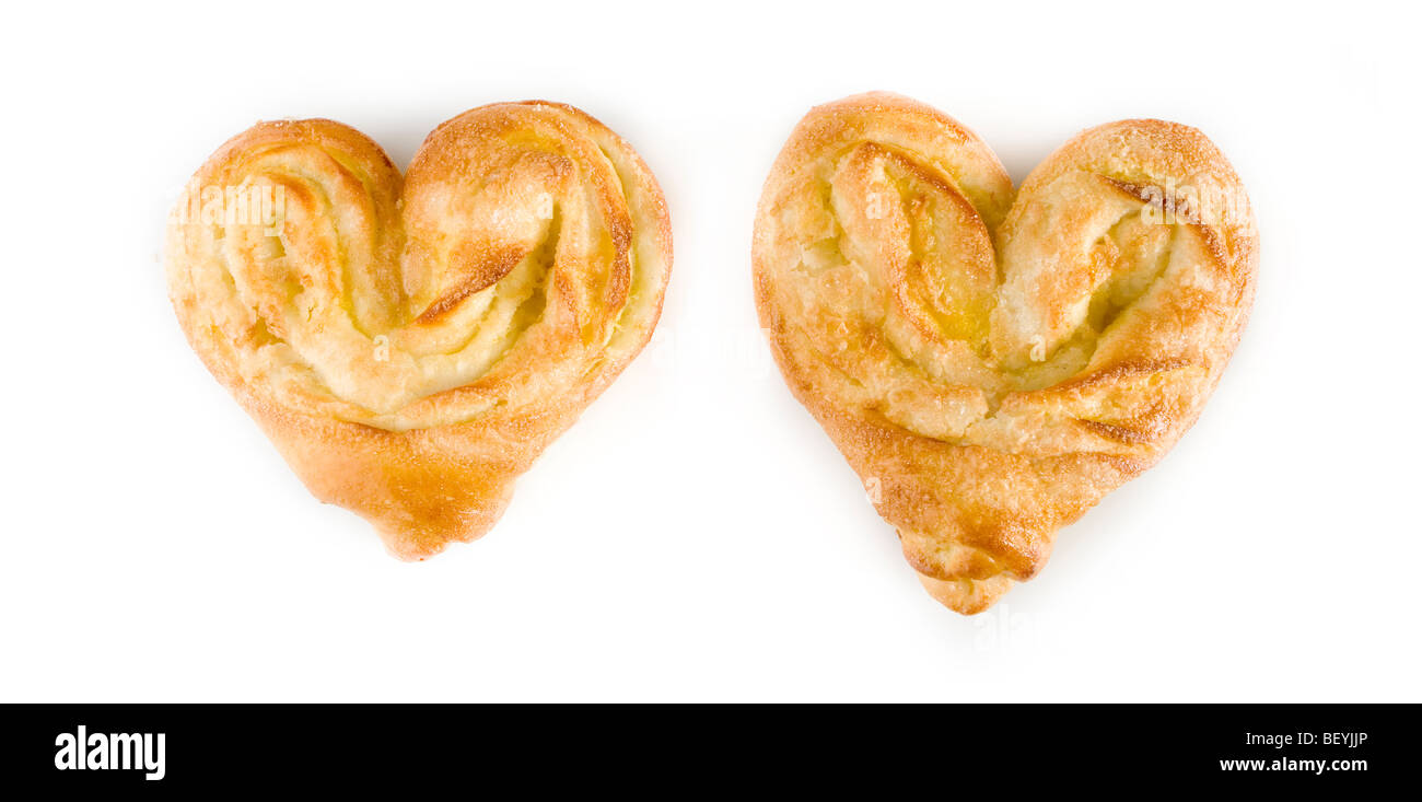 two pastry hearts Stock Photo - Alamy