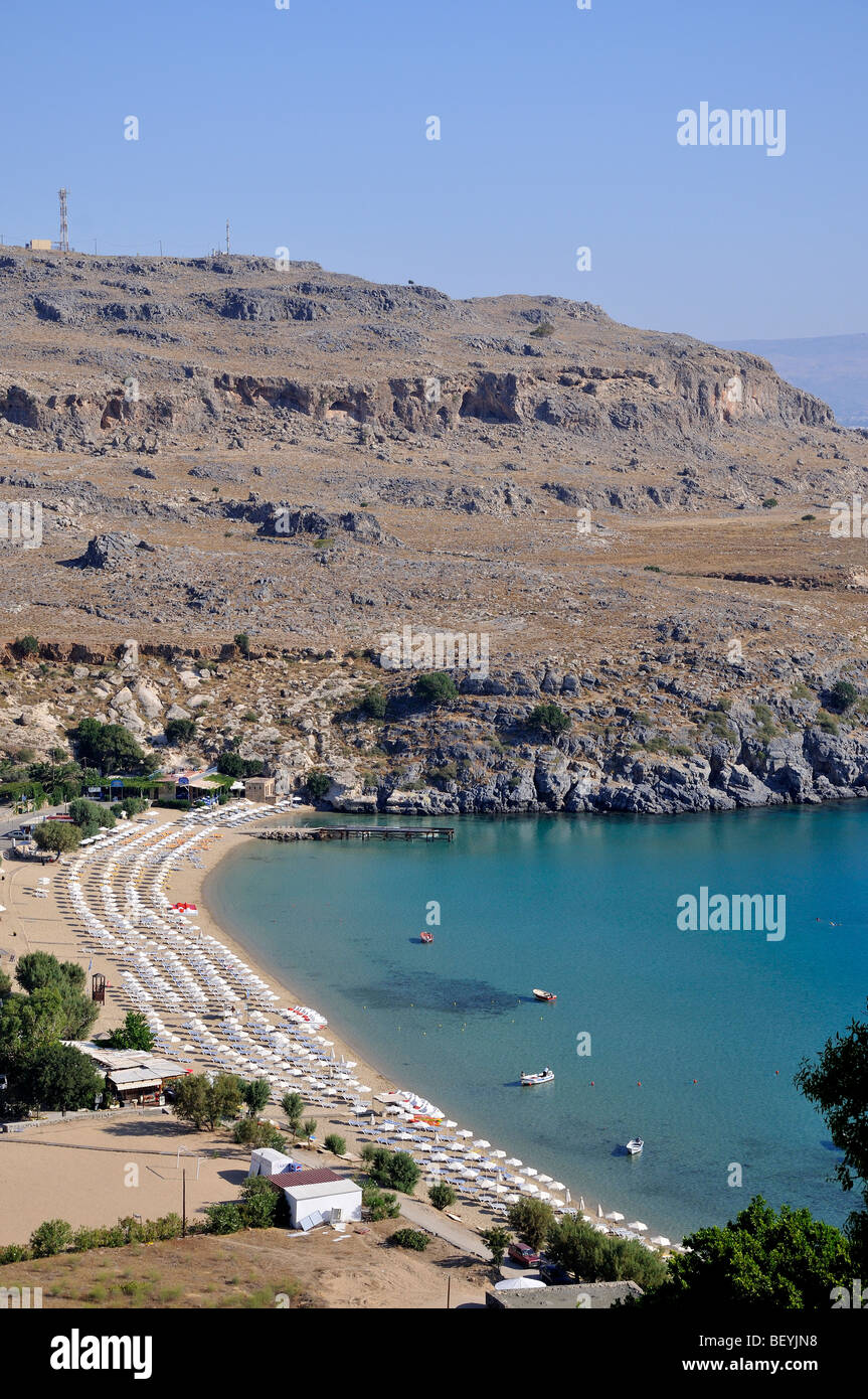 Rhodes rodos beach umbrellas hi-res stock photography and images - Alamy