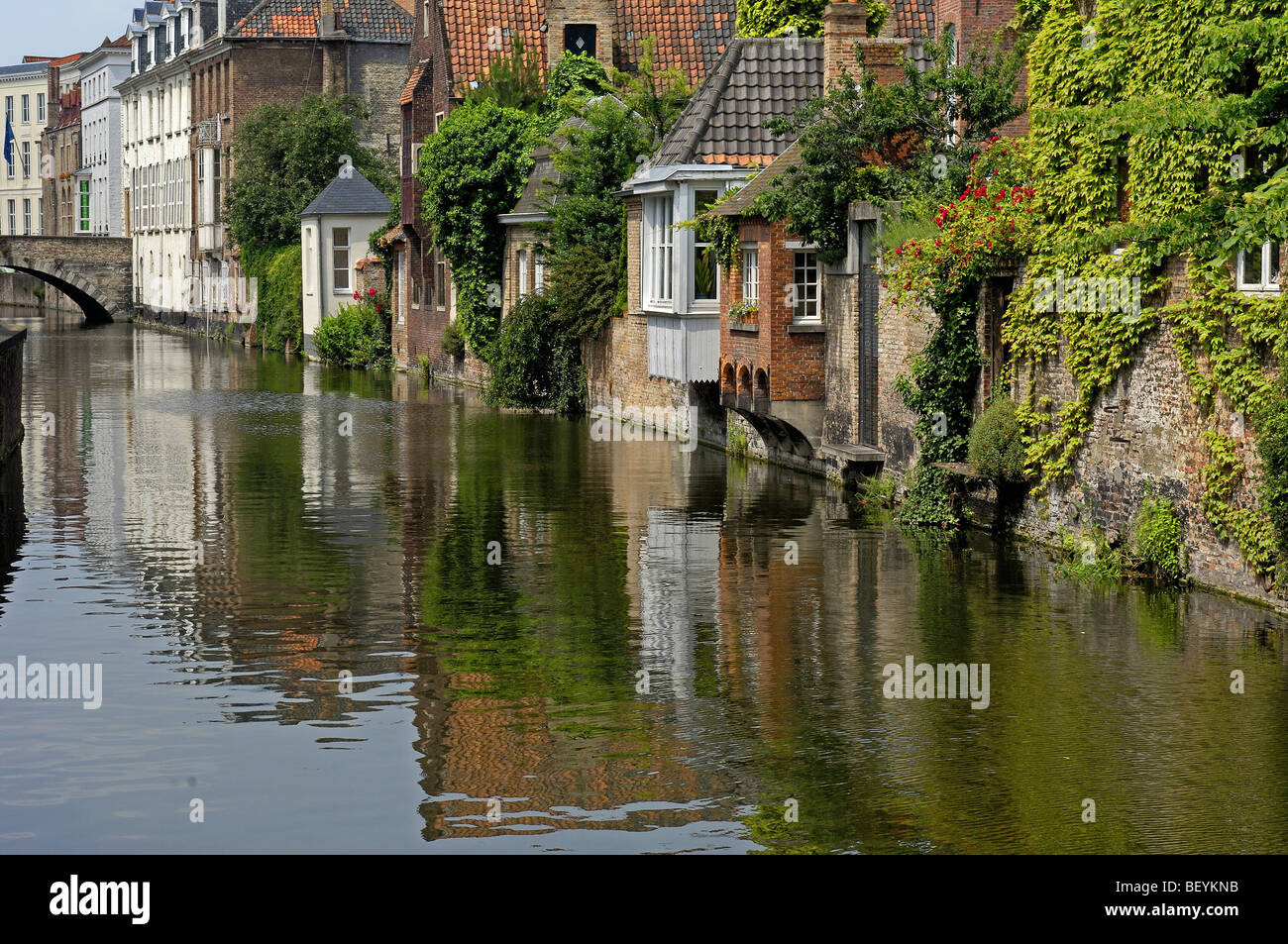 Dijver canal. Brugge,(the Venice of the North). Western Flanders ...