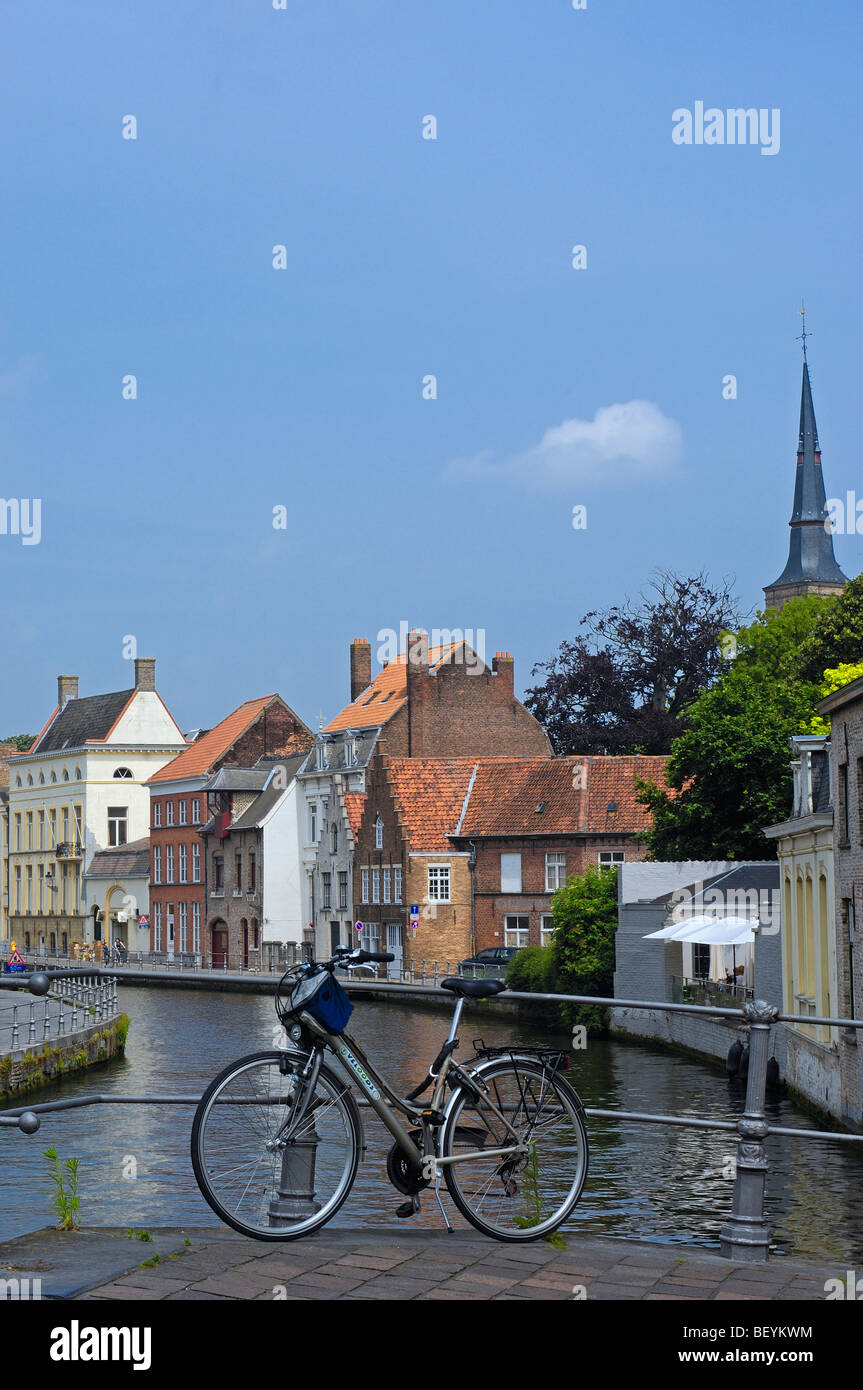 Dijver canal. Brugge,(the Venice of the North). Western Flanders ...