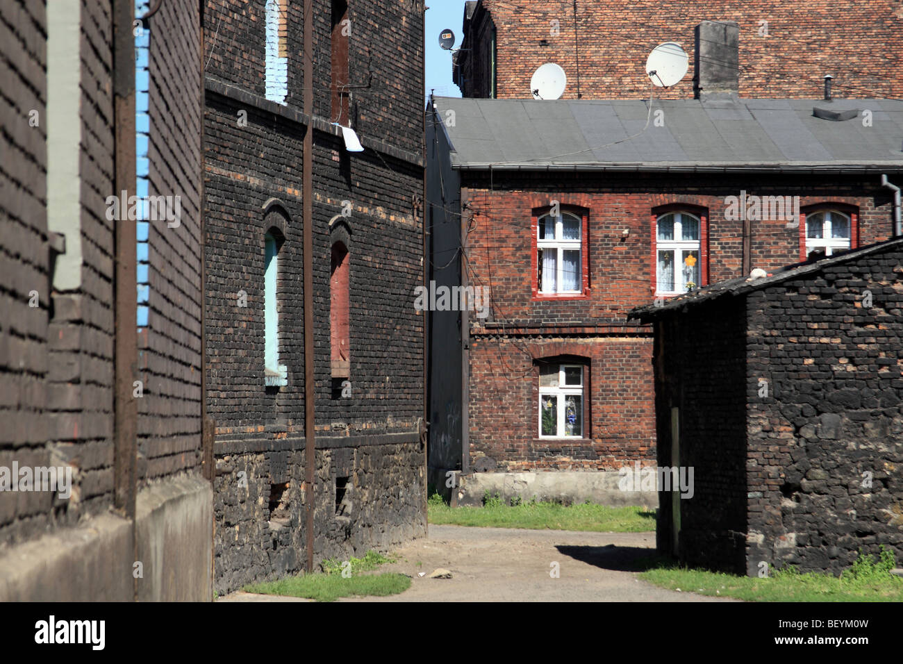 Old silesian architecture of Lipiny district, Swietochlowice, Poland ...