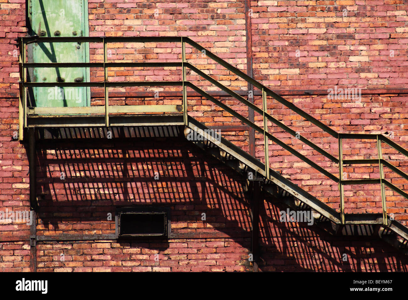 Old factory outside stairs Stock Photo - Alamy