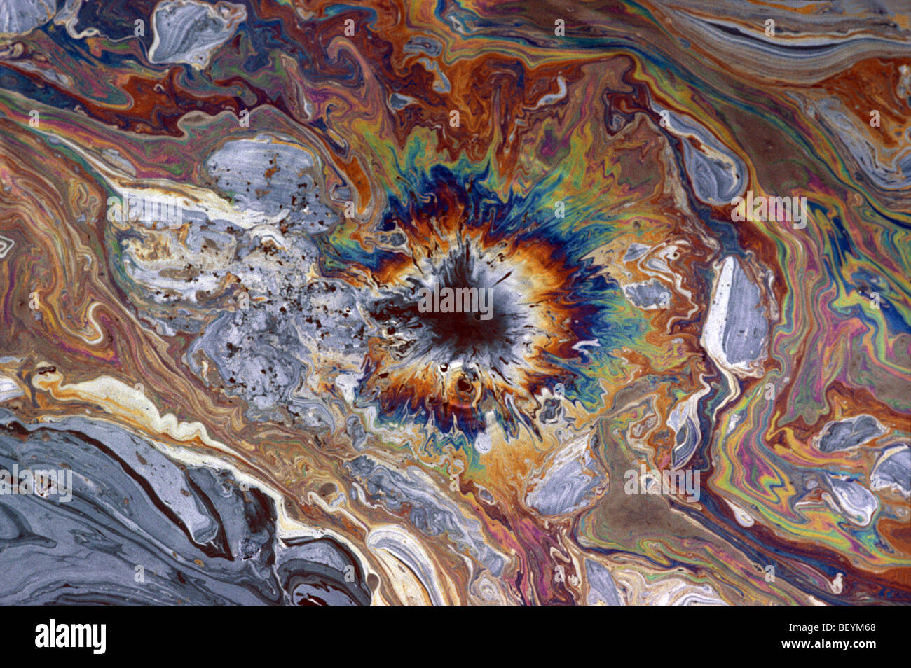 Abstract Patterns in Oil on Water Stock Photo - Alamy