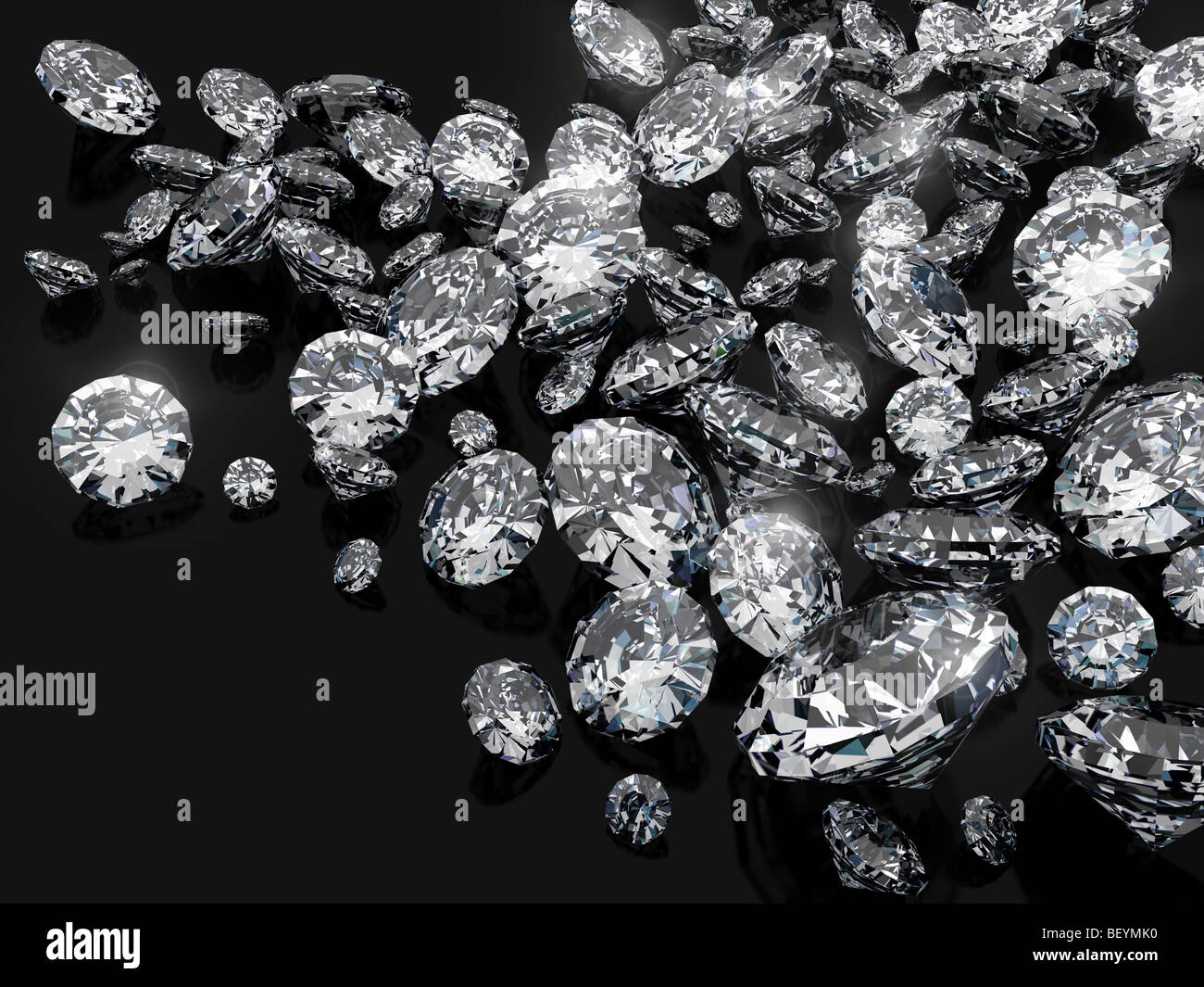 a lot of diamonds, scattering across the black Stock Photo - Alamy