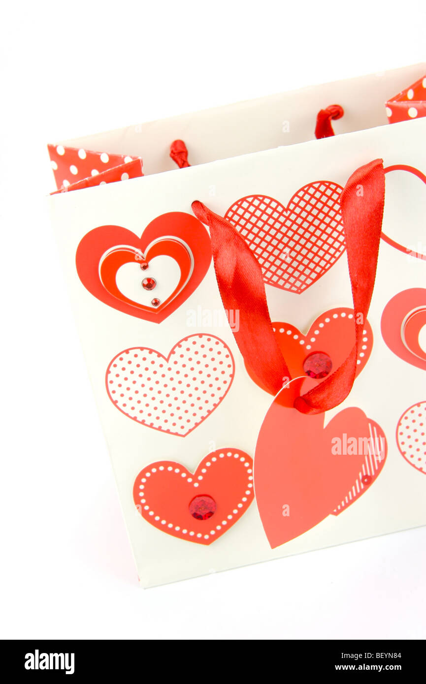 A gift bag isolated against a white background Stock Photo - Alamy