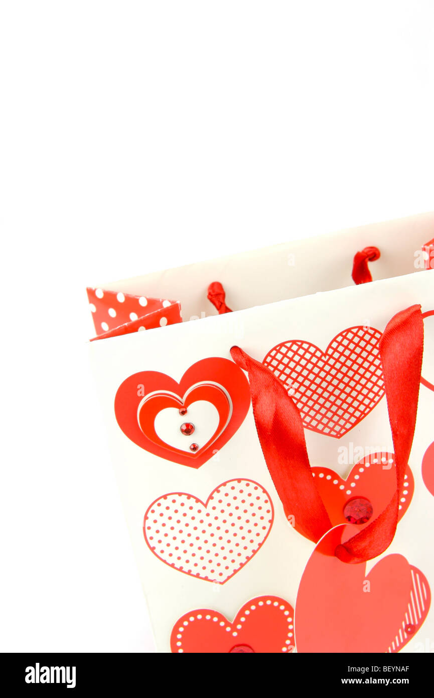 A gift bag isolated against a white background Stock Photo - Alamy