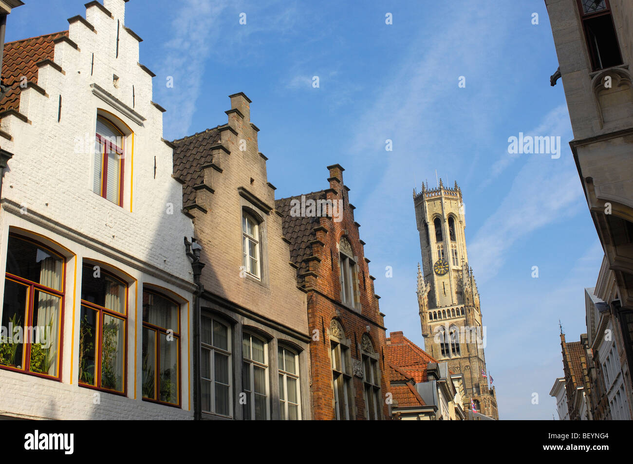 Belfry tower on the Market square. Brugge,(the Venice of the North ...