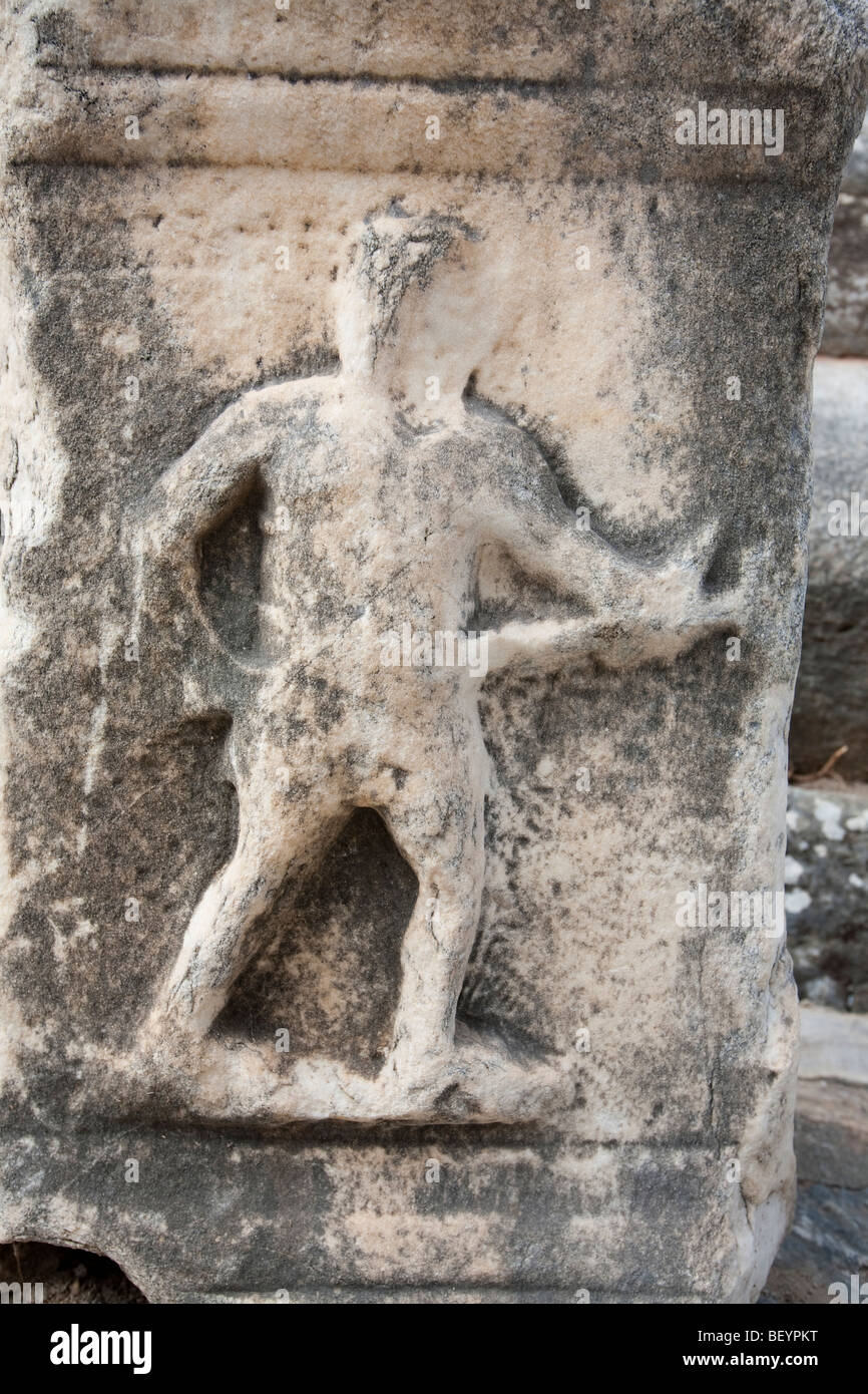 Stone carving roman gladiator ephasus hi-res stock photography and ...