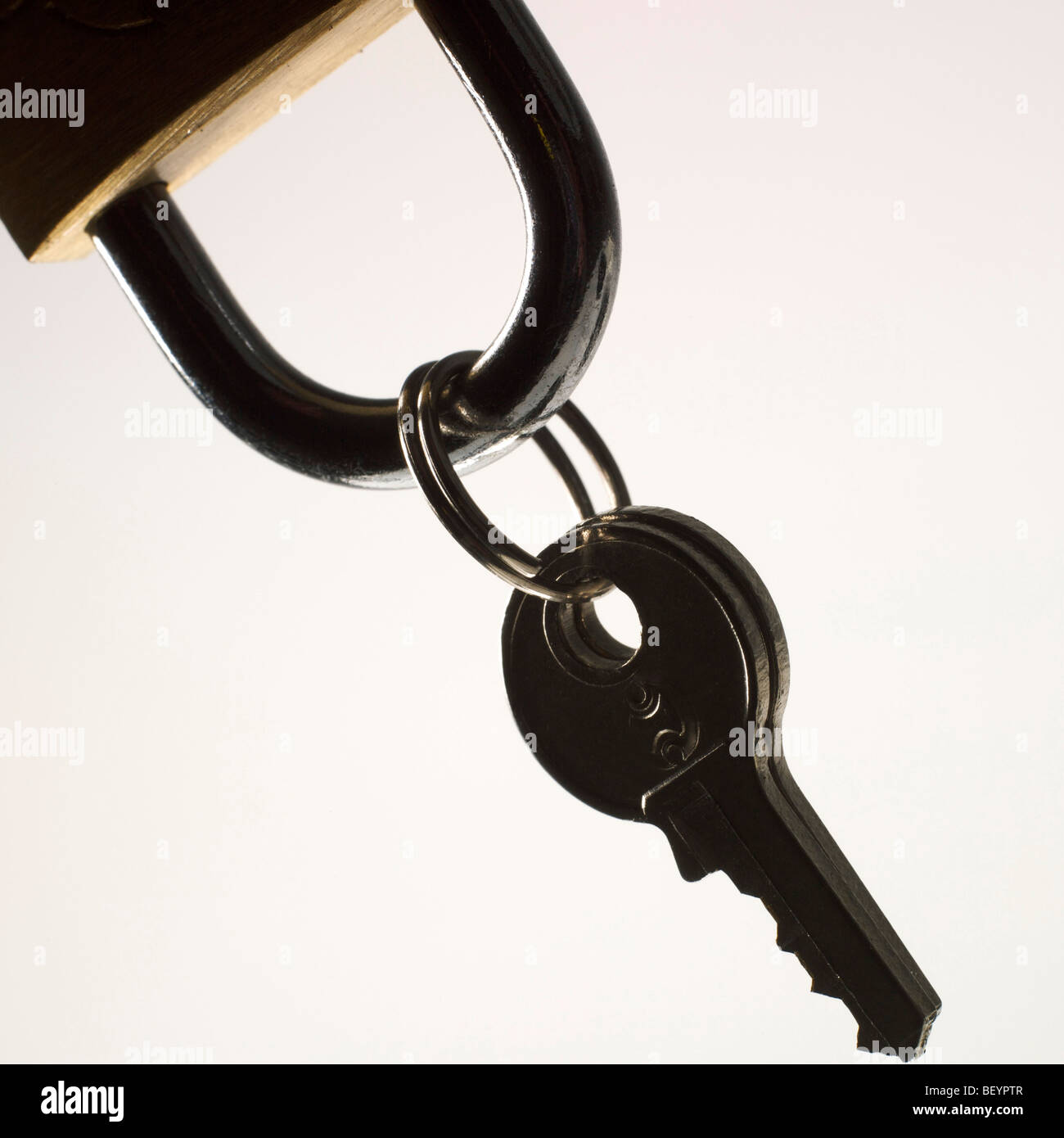 Secure lock and key close-up in a minimalist style showcasing ...