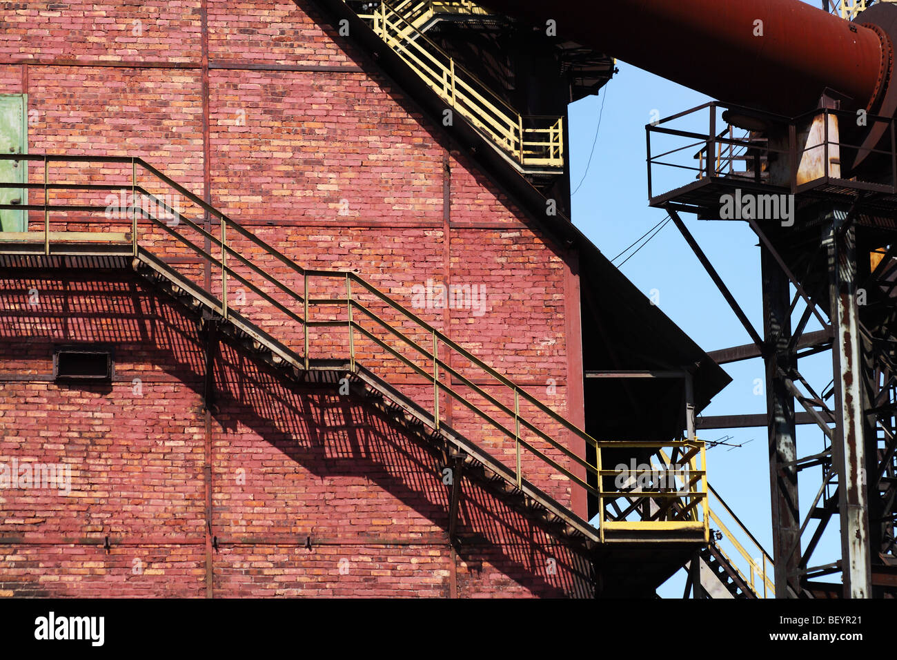 Old factory outside stairs Stock Photo - Alamy