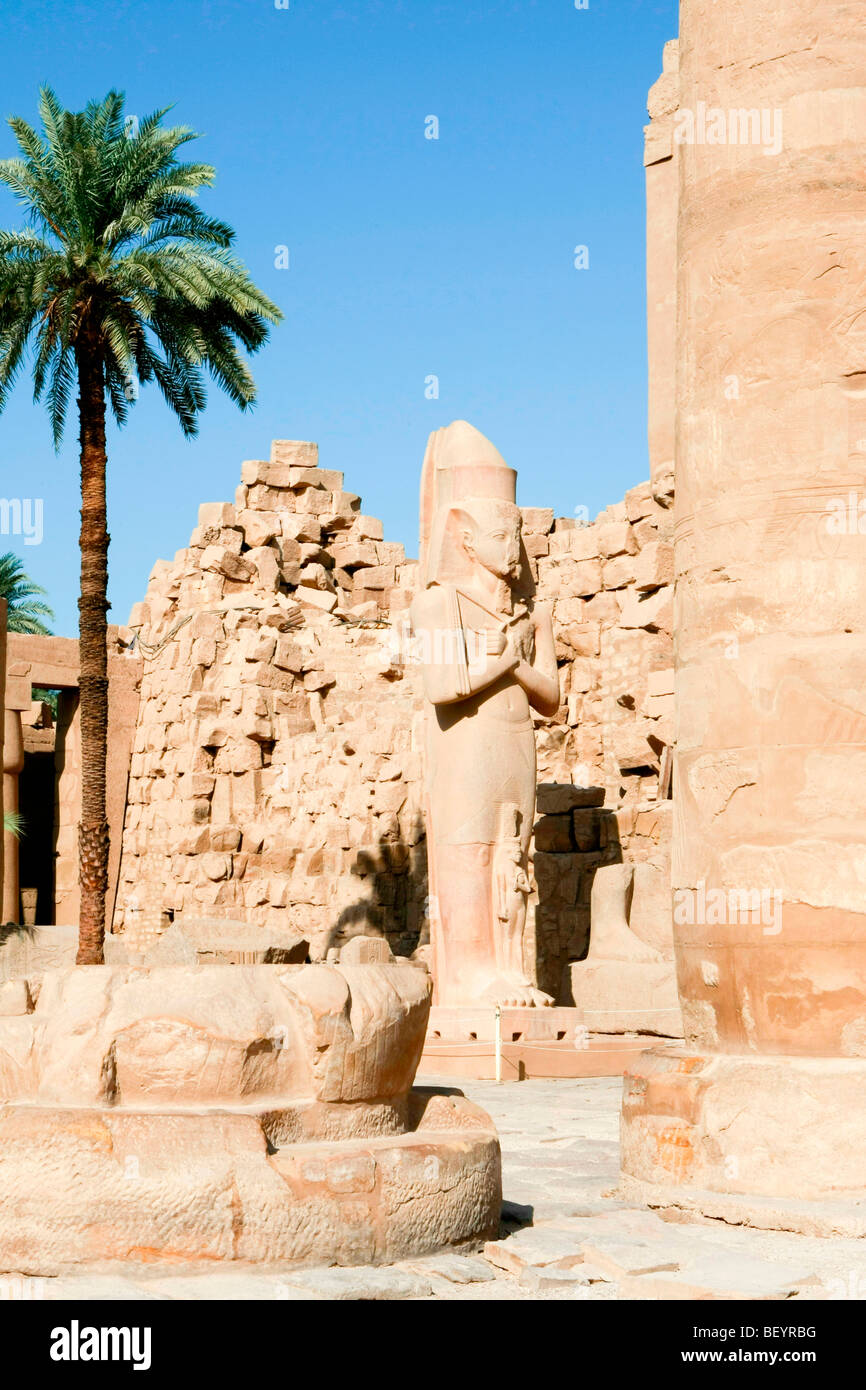Statue of Ramesses the second at Karnak Temple, Luxor, Egypt Stock ...