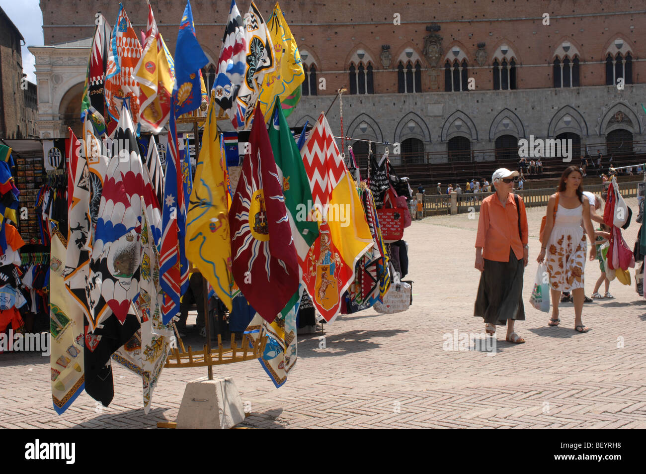 Souvenir Stall Selling Banners and Flags for the Palio Il Campo Siena ...
