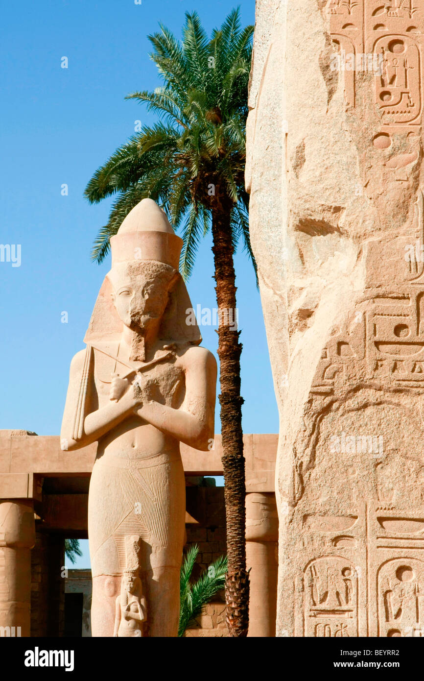 Statue of Ramesses the second at Karnak Temple, Luxor, Egypt Stock ...