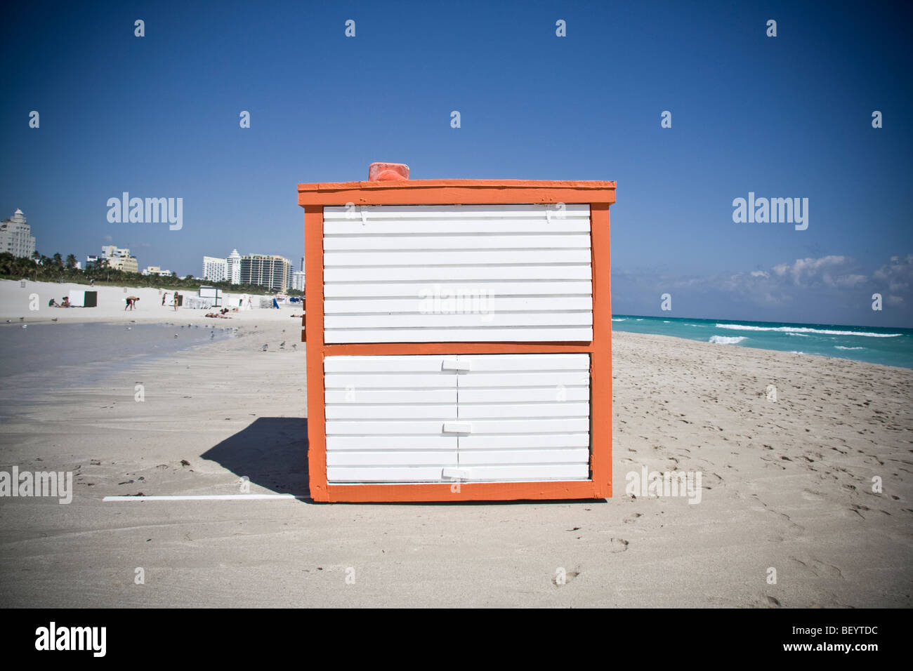 Beach hut storage miami beach florida usa Stock Photo - Alamy