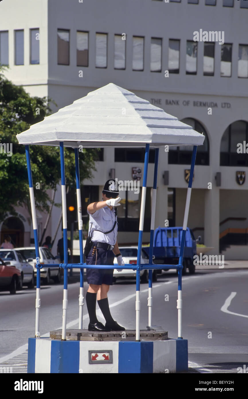 Policeman directing traffic in the birdcage on Front Street in Hamilton ...