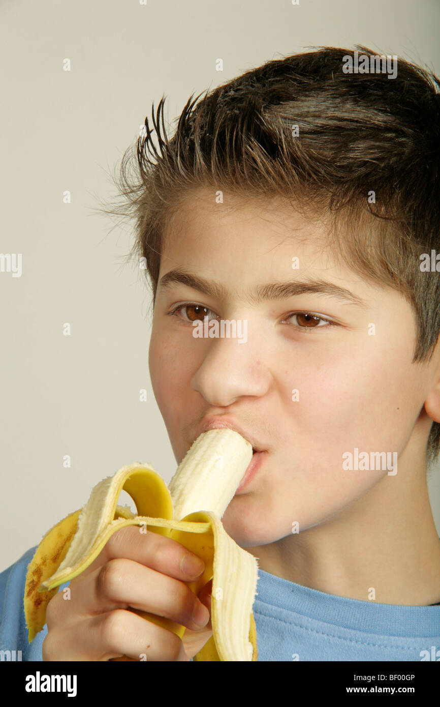 Boy Eating Banana
