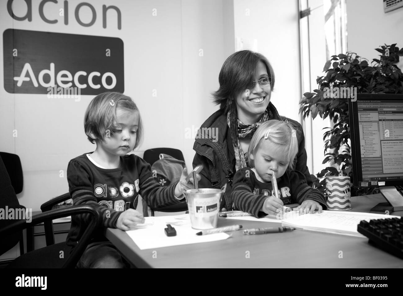 Mother and young children getting support Stock Photo - Alamy