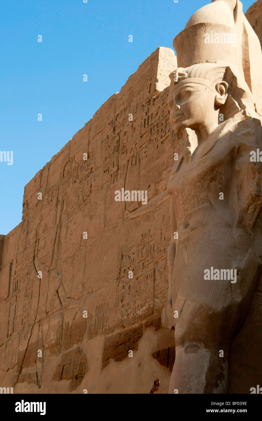 Statue of Ramesses the second at Karnak Temple, Luxor, Egypt Stock ...