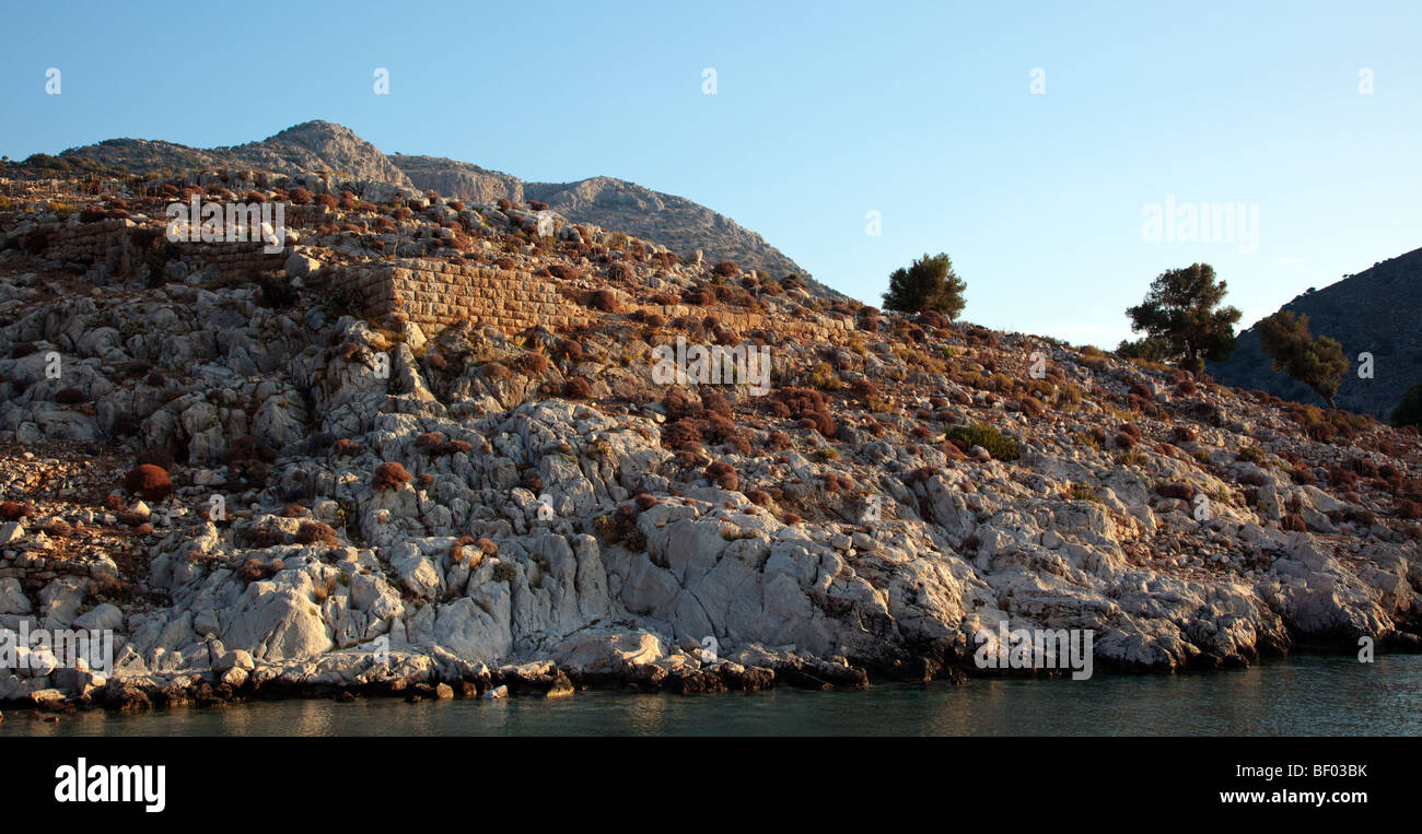 Ancient Carian ruins Loryma Bay Turkey Stock Photo - Alamy
