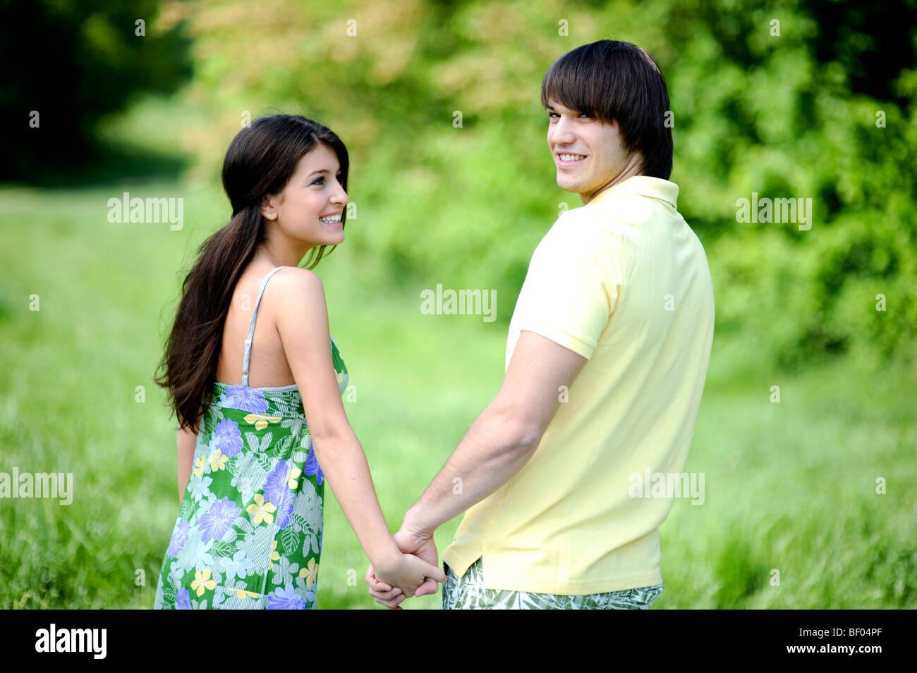 Young Couple in Nature Stock Photo - Alamy